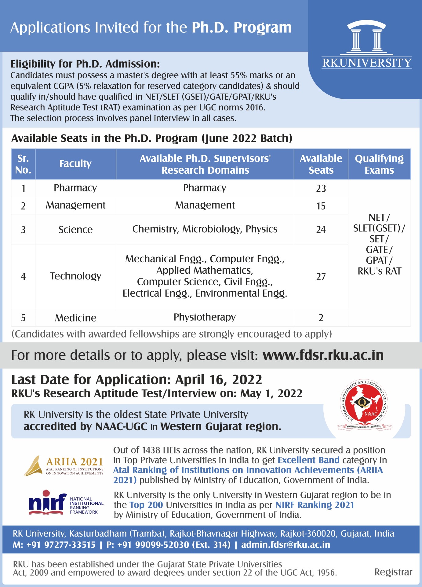 Faculty Of Doctoral Studies And Research | First step to success